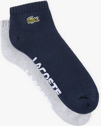 Lacoste Lot de deux paires de chaussettes basses en coton m&eacute;lang&eacute;