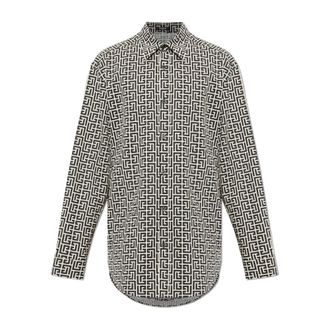 Balmain Monogram Shirt - - Shirts - Herren - Schwarzk - XL
