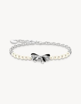 Thomas Sabo bracelet noeud en argent avec perles deau douce lovely romance en blanc, noir, argent