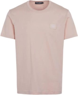 Dolce & Gabbana Klassisches T-Shirt f&uuml;r den Alltag - - Tops - Herren - Rosa - XL