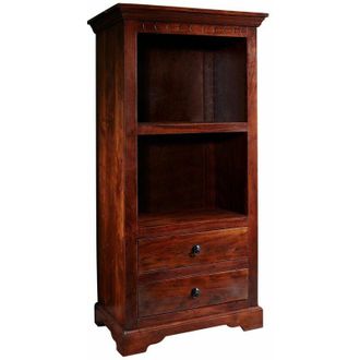 Massivmoebel24 Regal Akazie 68x44x140 nougat lackiert OXFORD 1010