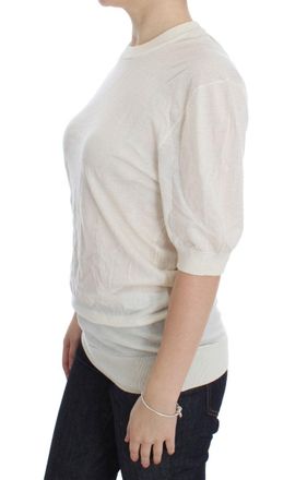 Dolce & Gabbana Womens White Cashmere Sweater Clothing