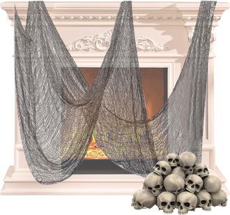 Generic Halloween-Dekoration aus gruseligem Stoff | Gruseliges Gruseliges Tuch 29,9 x 72 Zoll, Gruseliges Tuch f&uuml;r Au&szlig;enbereich, Hof, T&uuml;ren, Eing&auml;nge, Fenster