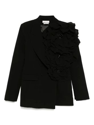 Saiid Kobeisy blazer cintré à fleurs - Noir