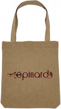 Fabulous Sac Shopping Tote Bag Aspect Lin - (E) pinard Vin Jeu de Mot Humour Alcool - Sac de Courses Toile Epaisse 360g Beige Naturel Cabas Port&eacute; Epaule Solide
