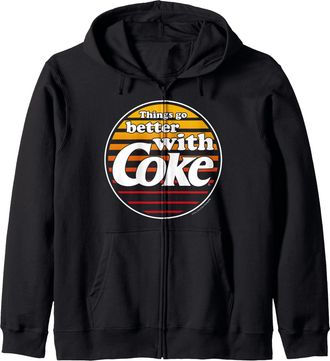 Coca Cola Ware Things Go Better with Coke Retro Striped Logo Kapuzenjacke