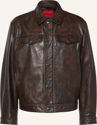 HUGO BOSS Hugo Lederjacke Lerano braun