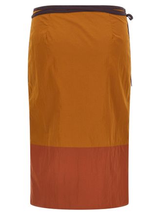Saint Laurent Color-Block Nylon Skirt - Orange