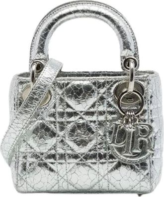 Dior Sac Mini Lady Dior Pr&eacute;-poss&eacute;d - Femme - Pre-owned - Gris - Taille: ONE Size