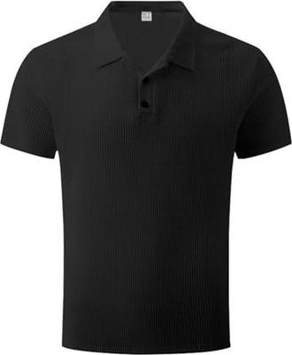 Generic Polo pour homme adulte, polo à manches courtes en coton pour homme, col à revers dété, haut de travail de couleur unie, coupe ajustée, pull daffaires,