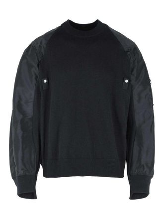 sacai Pull Col Rond - Noir