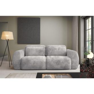 Fun M&ouml;bel Sofa 2-Sitzer mit Schlaffunktion simone in Stoff Ambience Grau