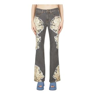 Guess Floral bedruckte Schlagjeans - - Jeans - Damen - Grau - W25