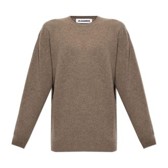 Jil Sander Wollpullover mit Rundhalsausschnitt - - Knitwear - Herren - Braun - L