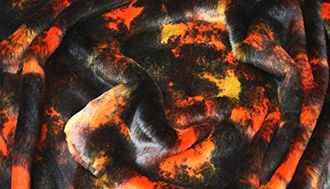 CRS Fur Fabrics Super Luxus Kunstfell Stoff Material Orange Fantasy - Orange, 1Mtr - 150cm x 100cm