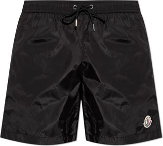 Moncler Homme, Maillots de bain, Noir, Taille: XL Short de bain avec logo