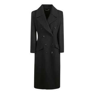 Ermanno Scervino Doppelreihiger Wollmantel mit breitem Revers - - Coats - Damen - Schwarzk - XS