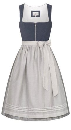 N&uuml;bler Trachtenkleid Midi Dirndl Katharina in Blau von N&uuml;bler