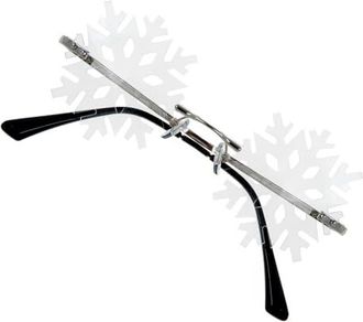 Garneck Lunettes de Soleil sans Monture Flocon de Neige Argent&eacute; Unisexes L&eacute;g&egrave;res et Festives Accessoires de F&ecirc;te pour No&euml;l et Soir&eacute;es Hivernales Design Origin