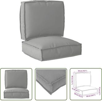 vidaXL Terrassenkissen - Palettenkissenset 2 pcs Grau Oxford-Stoff