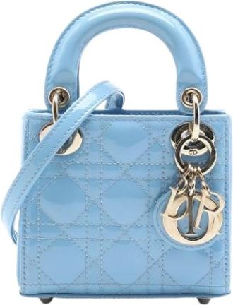 Dior Sac Mini Lady Dior doccasion - Femme - Pre-owned - Bleu - Taille: ONE Size