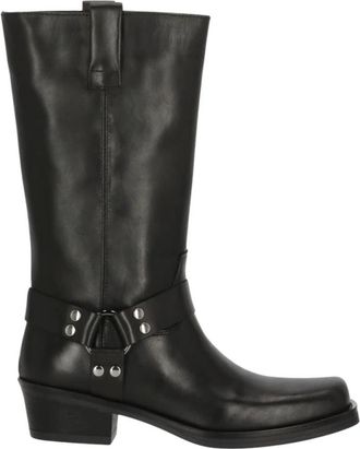 Julie Dee Bottes motardes carr&eacute;es &agrave; bride - Femme - Chaussures - Noir - Taille: 40 EU