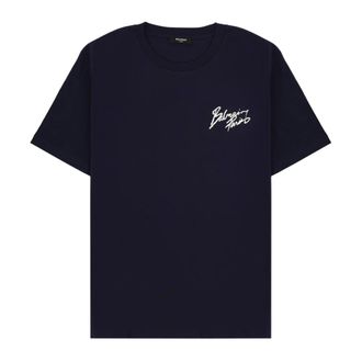 Balmain Small Paris Brush T-shirt - - Tops - Herren - Blau - 2XS