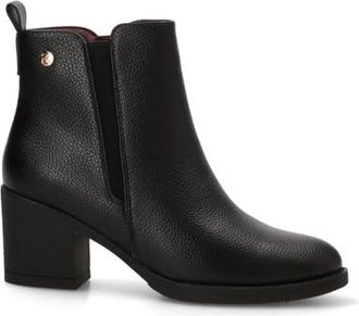 &Eacute;tika Bottines &agrave; plateforme et talon haut pour femme, bottine &agrave; bout carr&eacute; style chaussette avec talon large de 6,5 cm, mod&egrave;le 11051, Noir, 41 EU
