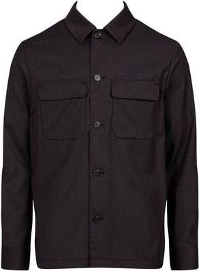 Slowear Chemise droite en laine vierge m&eacute;lang&eacute;e