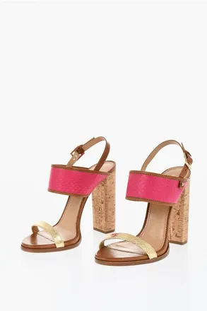 Dsquared2 Snake Leather ESSENTIAL Sandals with Cork Heel 12cm size 36