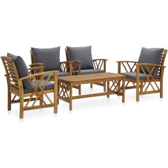vidaXL Vidaxl - Salon de jardin 5 pcs avec coussins Bois dacacia solide