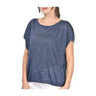 Gran Sasso Poncho-Style T-Shirt mit Details - - Tops - Damen - Blau - M