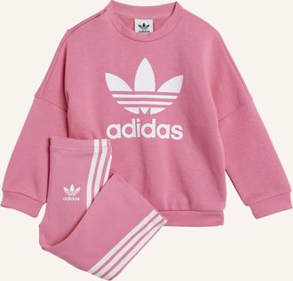 adidas Originals Adidas Originals Set Locker Sitzendes Crew-Oberteil Und Ausgestellte Leggings pink