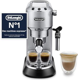 DeLonghi Dedica Style EC685.M, Machine &agrave; Expresso avec Buse &agrave; Mousse de Lait Professionnelle, Seulement 15 cm de Large, R&eacute;servoir de 1 L, Bo&icirc;tier en M&eacute;tal, Com