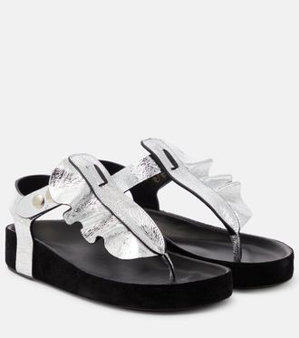 Isabel Marant Sandalen Isela aus Metallic-Leder