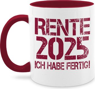 Shirtracer Tasse Tassen 325ml - Rentner - Rente 2025-325 ml - Bordeauxrot - rentnerin 2022 geschenk f&uuml;r renteneintritt retirement 2023 fanmug geschenke kollegin 
