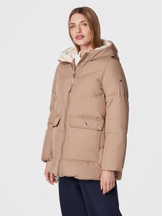Tommy Hilfiger Winterjacke Chevron Sorona WW0WW36211 Beige Relaxed Fit