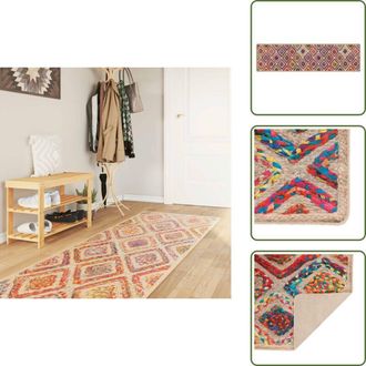 vidaXL The Living Store - Teppich Waschbar Mehrfarbig 80x300 cm Rutschfest - Samt Teppich - Wohnzimmerteppich - Flur Teppich - Multifarben Teppich - Digital