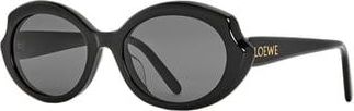 Loewe feines Mini -Oval Slim - schwarze Sonnenbrille