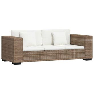 vidaXL Vidaxl - Ensemble de canap&eacute; &agrave; 3 places 8 pi&egrave;ces Rotin v&eacute;ritable