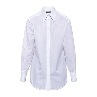 Dolce & Gabbana Gestreiftes Baumwollhemd - - Blouses & Shirts - Damen - Wei&szlig; - XS