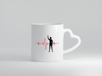 Generic Schiedsrichter Herzschlag | Fu&Atilde;Yball Team | Verein - Herzhenkel Tasse - Kaffeetasse/Geschenk/Familie