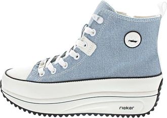 Rieker Femme Sneaker High Baskets Montantes, Bleu, 38 EU