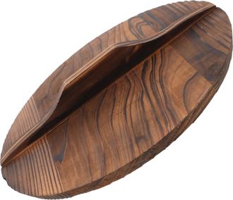 Amosfun Holzdeckel F&uuml;r Topf Abdeckung Aus Naturholz F&uuml;r Haushalt Wokdeckel Mit Griff Topfabdeckung Zum Schutz Vor Spritzern