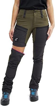 RevolutionRace Femme RVRC GP Pro Zip Off Pants, Pantalon Durable, Ventilé et Convertible pour Toutes Les Activités de Plein air, Dark Olive, XL