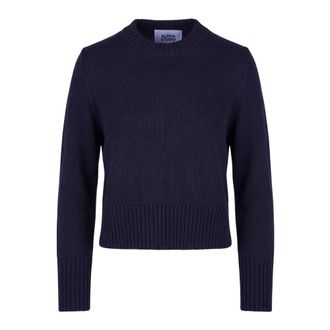 Alpha Studio Merino-Pullover mit Rundhalsausschnitt - - Knitwear - Damen - Blau - L