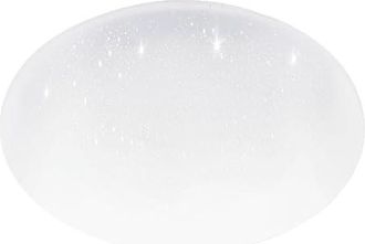 Eglo LED Deckenlampe Pogliola, Deckenleuchte mit Kristall-Effekt und Dip Switch, Lampe Decke Küche, Metall und Kunststoff in Weiß, warmweiß, neutralweiß, k