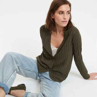 La Redoute Collections Cardigan Col V En Fine Maille Boutonn&eacute;