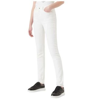 Emporio Armani Slim J18 Baumwolljeans mit hohem Bund - - Jeans - Damen - Wei&szlig; - W33