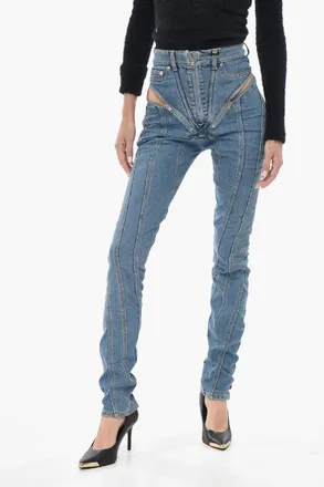 MUGLER Skinny-Jeans Mit Hoher Taille Und Rei&szlig;verschlussdetail Mugler